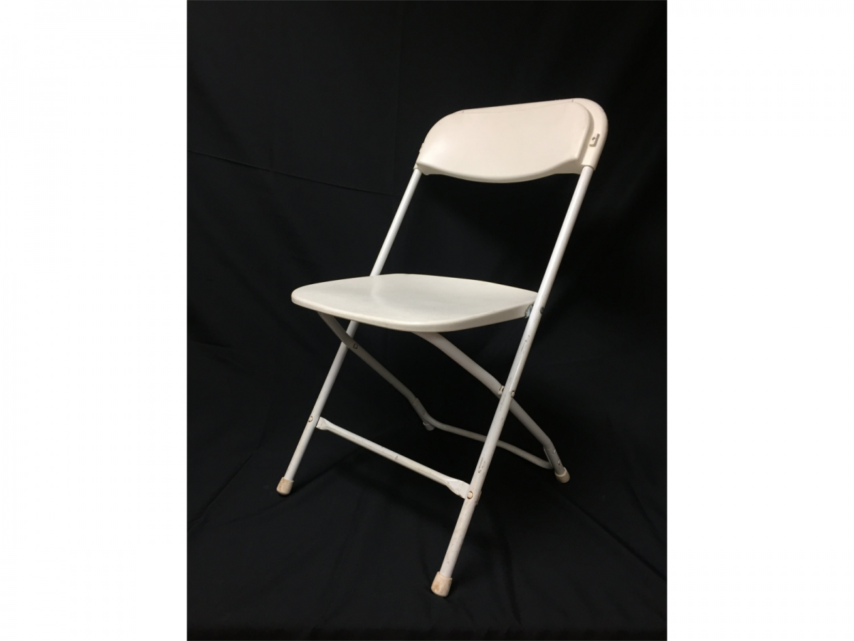 White Samsonite Chair (B-Grade) - Barrons Barrons